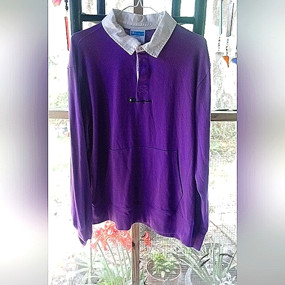 Champion | Shirts | Vintage Mens Champion Purple Rugby Sz Large | Poshmark
